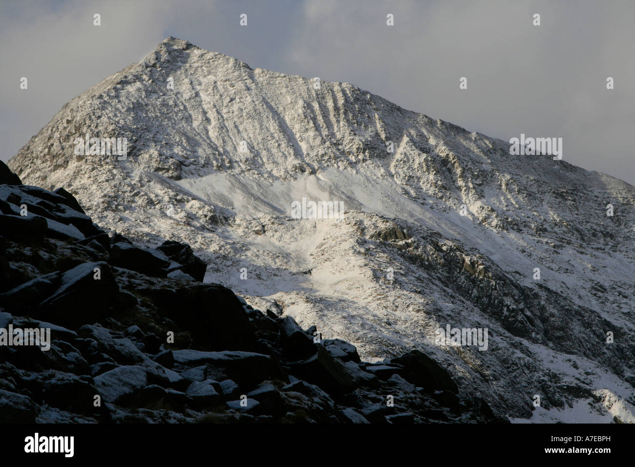 mount snowdon mountain range crib goch snowdonia national park north ...