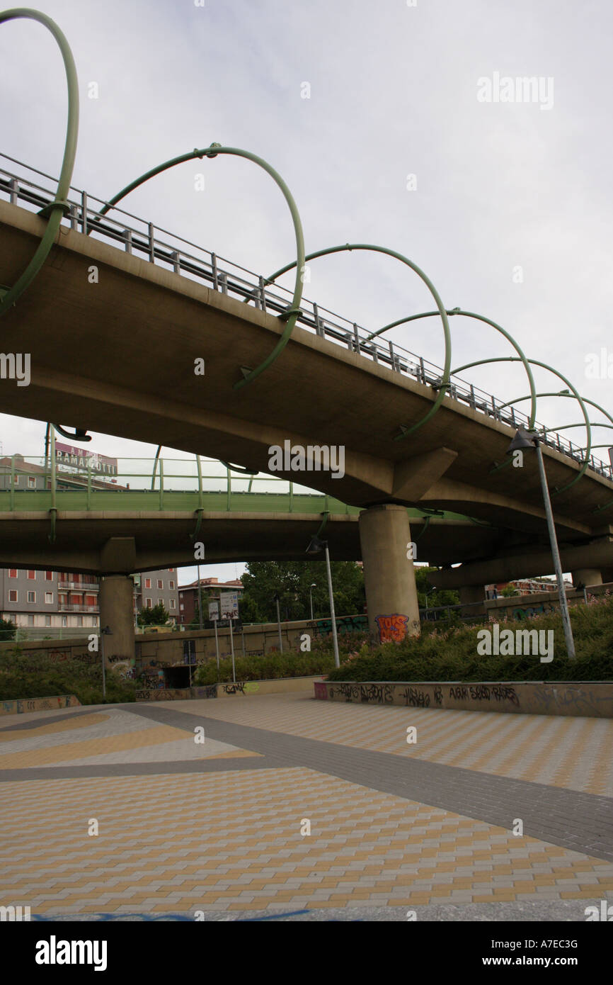 View of a bridge in Milan Italy Stock Photo - Alamy