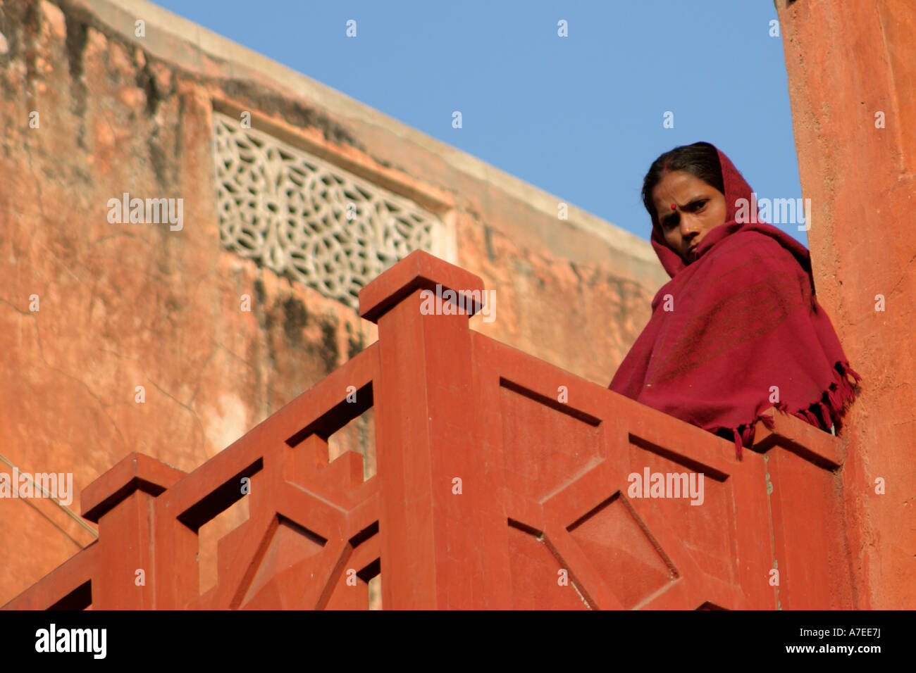 woman on roof Stock Photo - Alamy