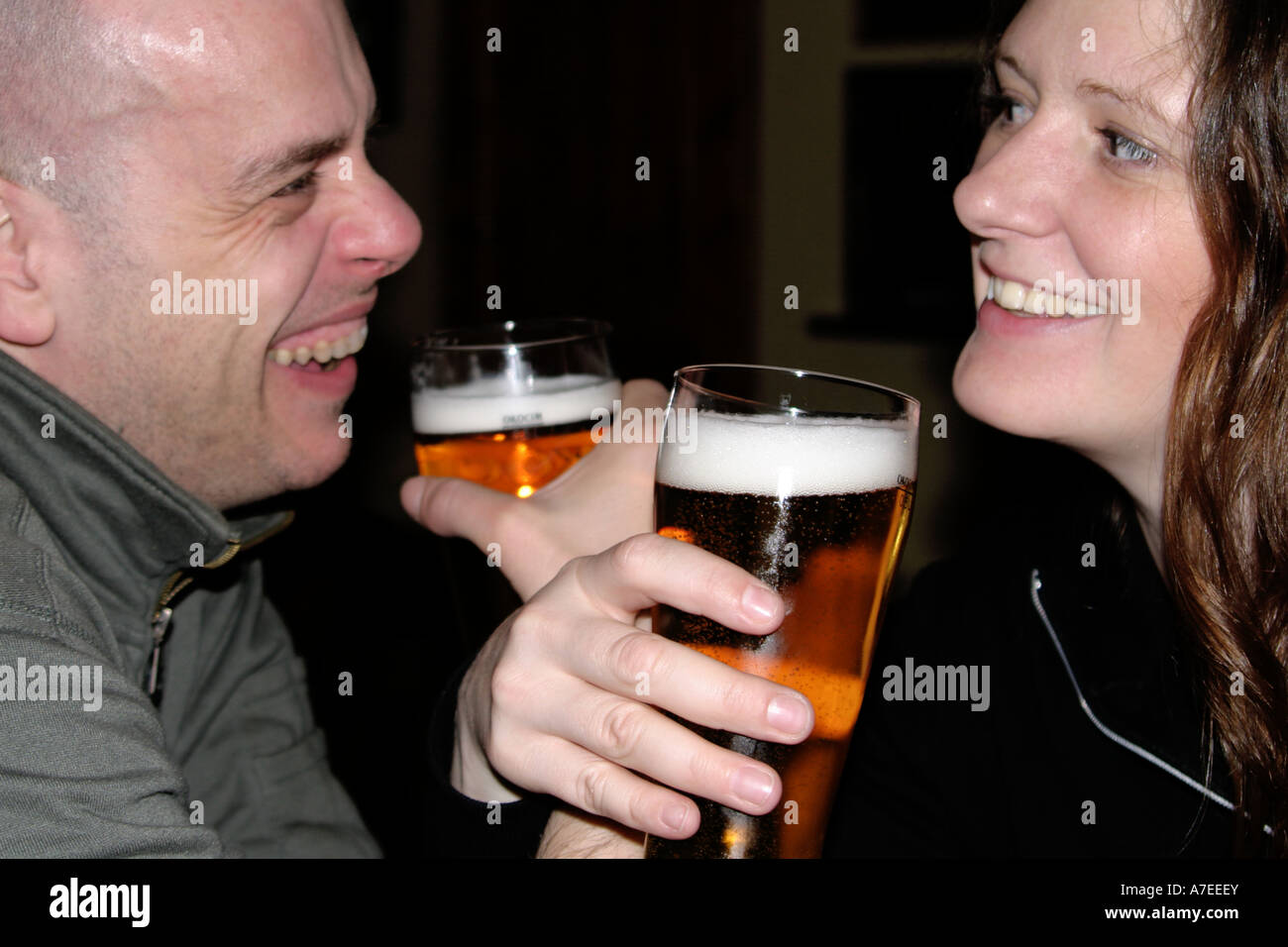 a couple drinking Stock Photo - Alamy