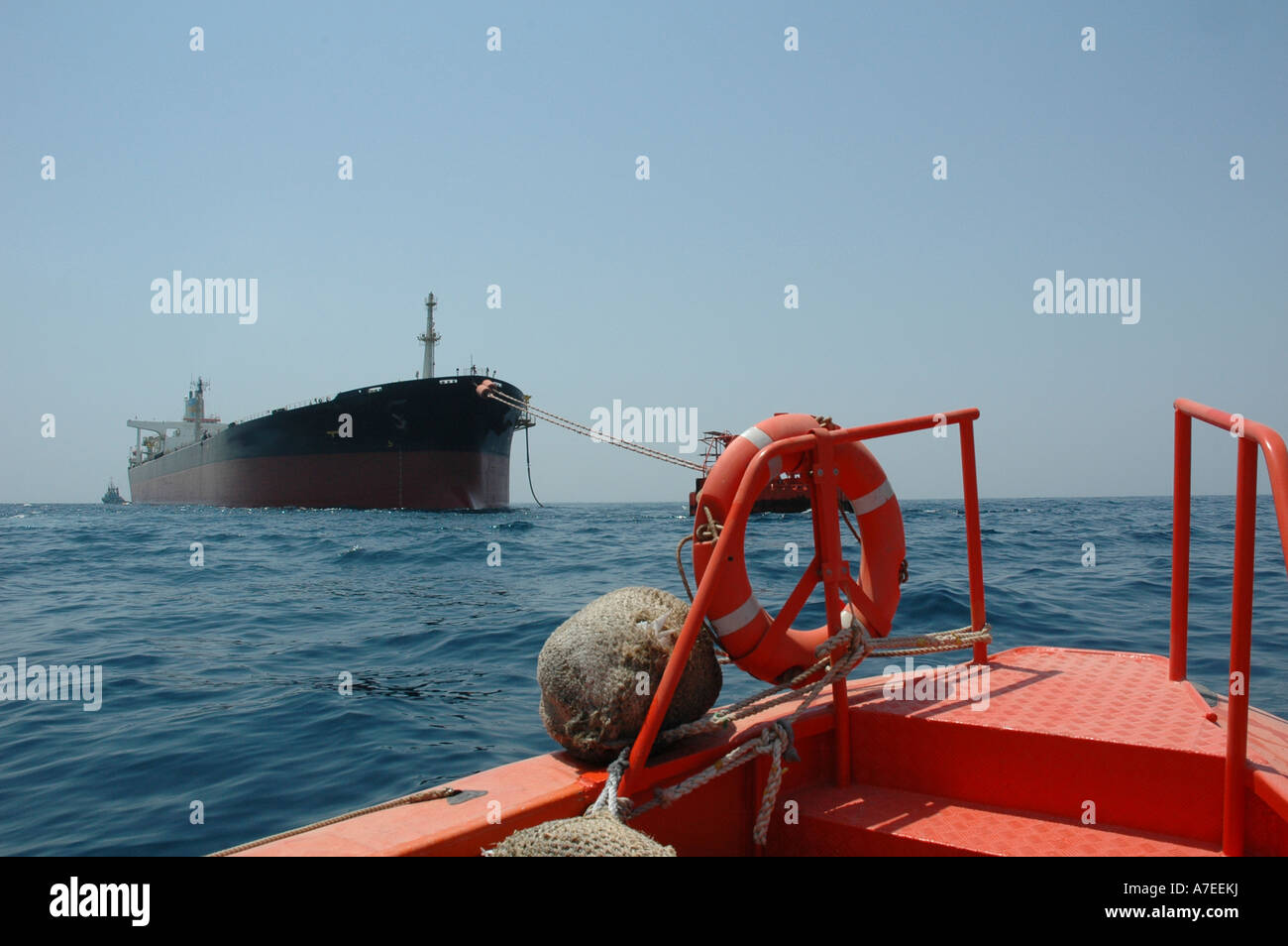 Oil tanker at a loading buoy Stock Photo - Alamy