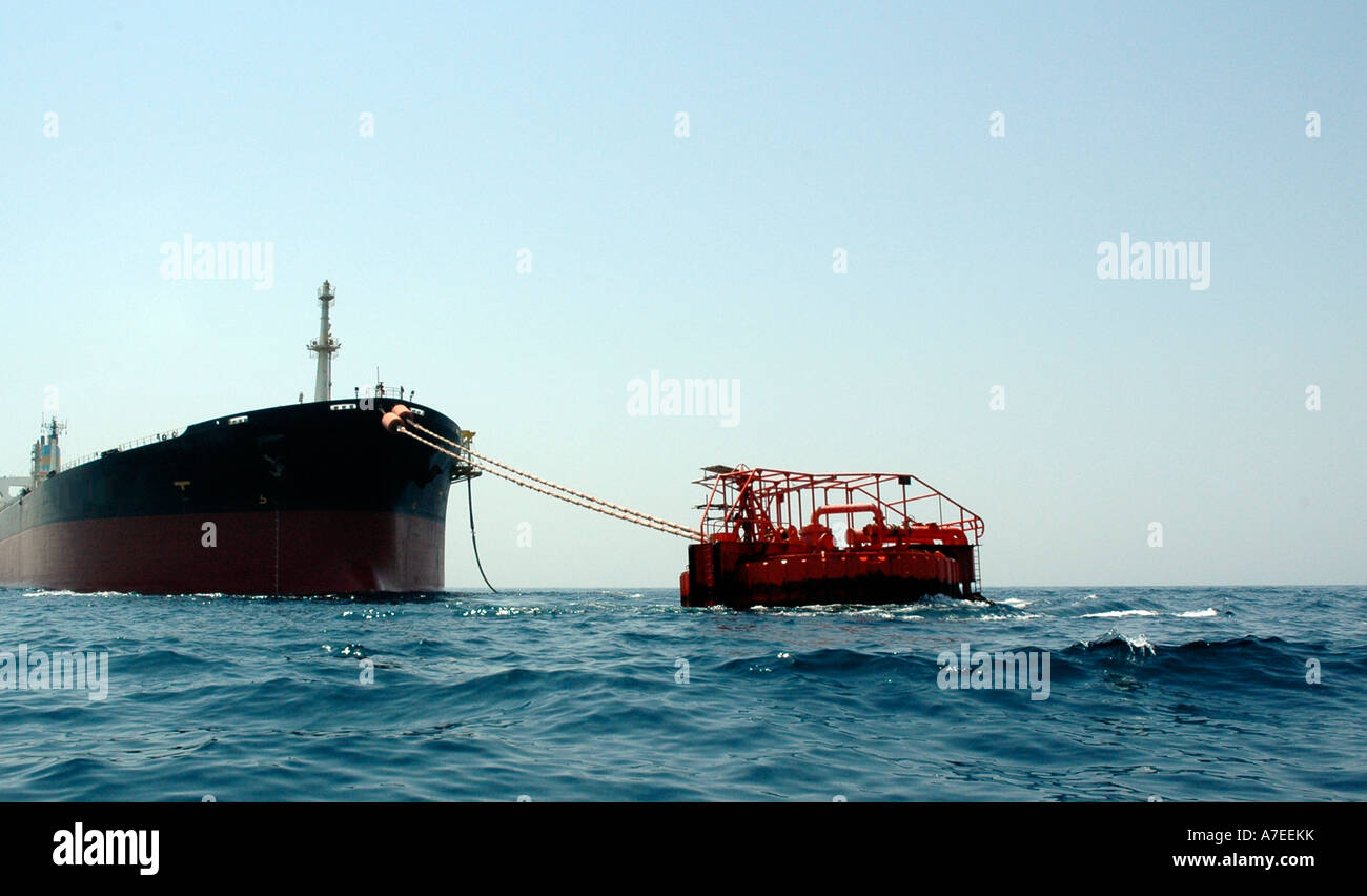 Oil tanker at a loading buoy Stock Photo - Alamy