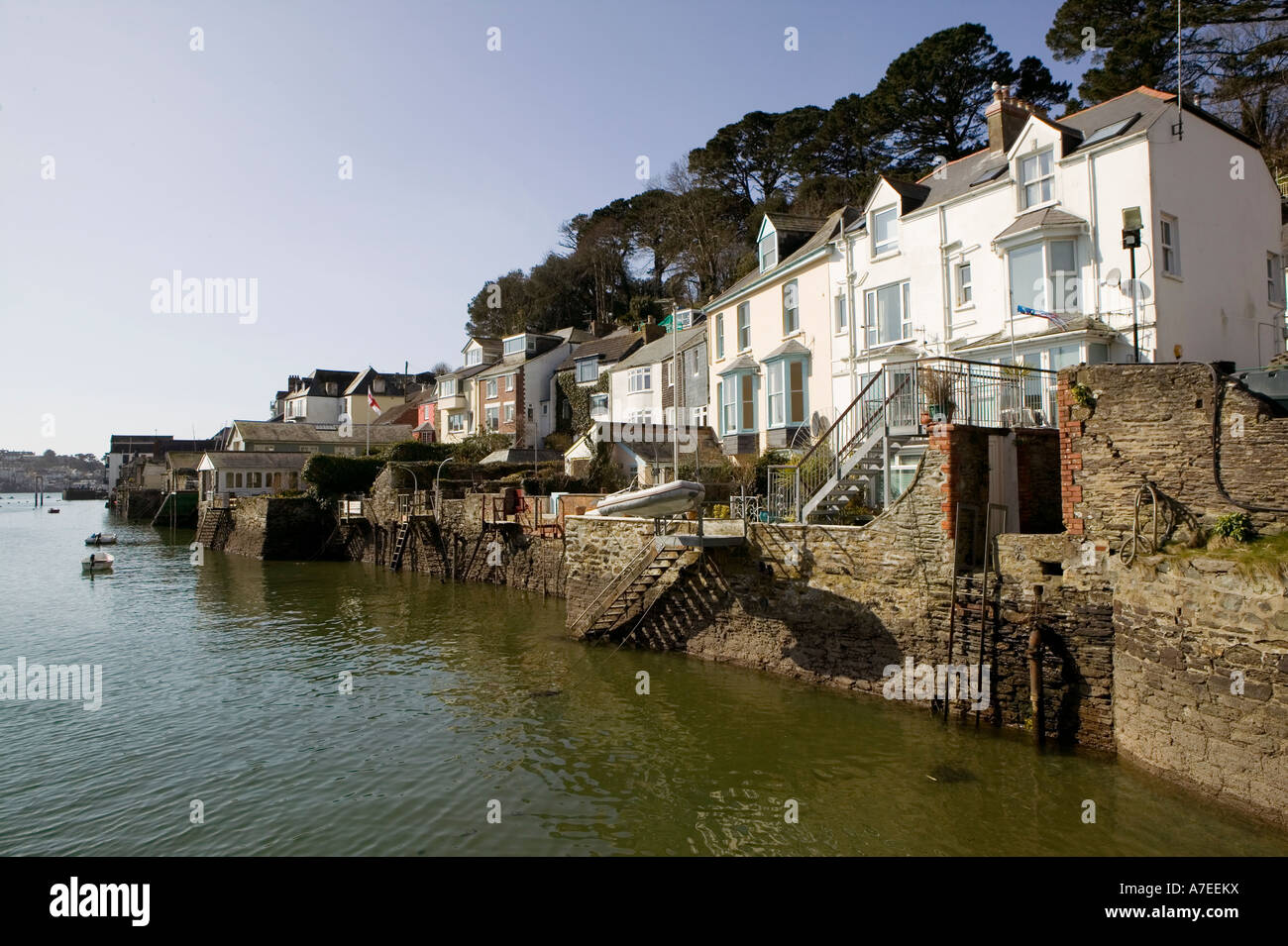 Waterside houses at Fowey, Cornwall Stock Photo - Alamy