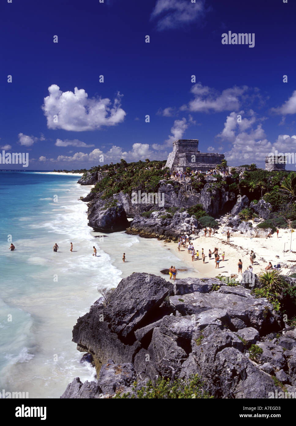 Mexico, Yucatan. View of the Mayan site of Tulum Stock Photo - Alamy