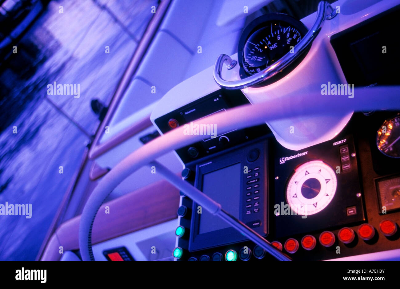 Yacht navigation equipment on deck Stock Photo - Alamy