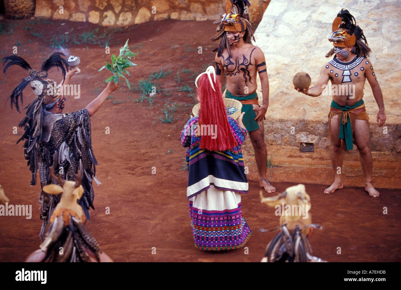 Mexico,Yucatan Peninsula, Xcaret, Mayan rituals and mystical dances ...