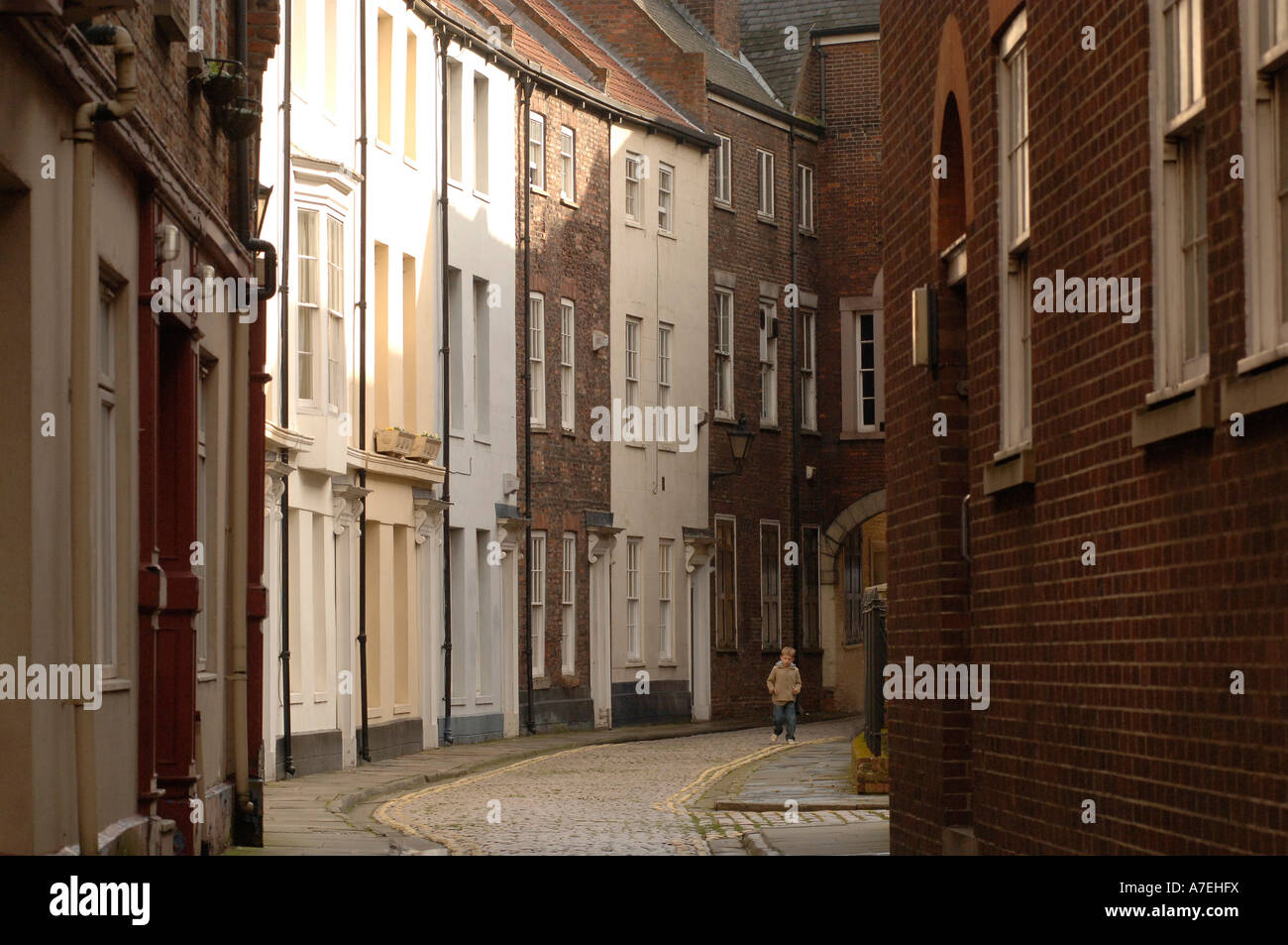 Prince St in the old part of Hull part of the Wilberforce walk Stock ...
