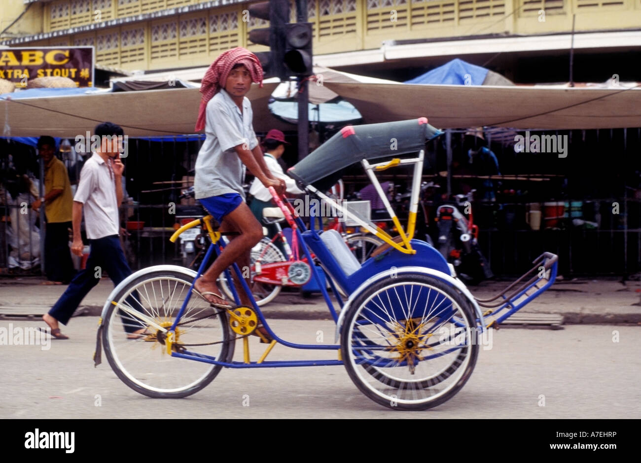 Three wheeled cycle taxi cyclo in Phnom Penh Stock Photo - Alamy