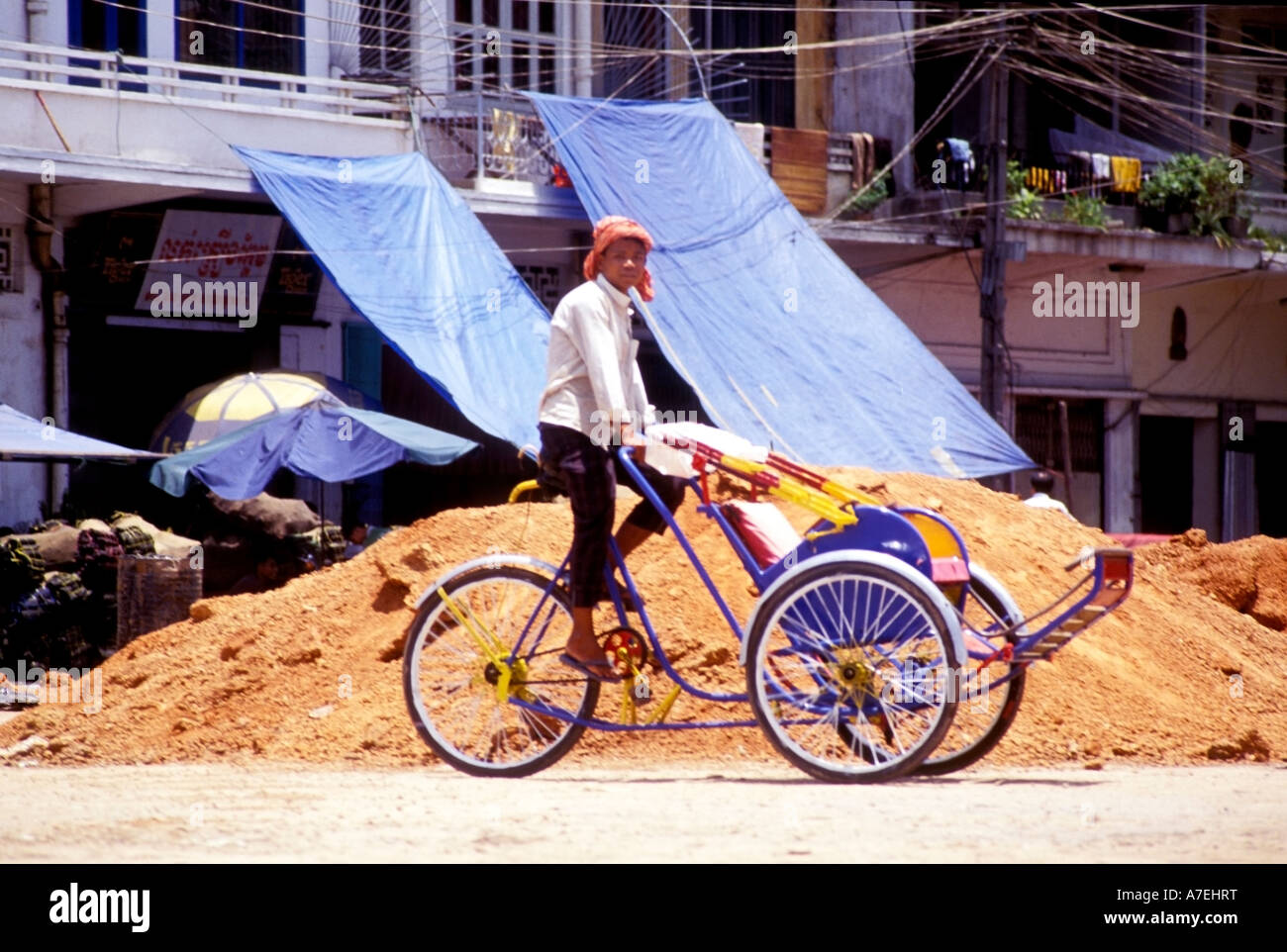 Three wheeled cycle taxi cyclo in Phnom Penh Stock Photo - Alamy