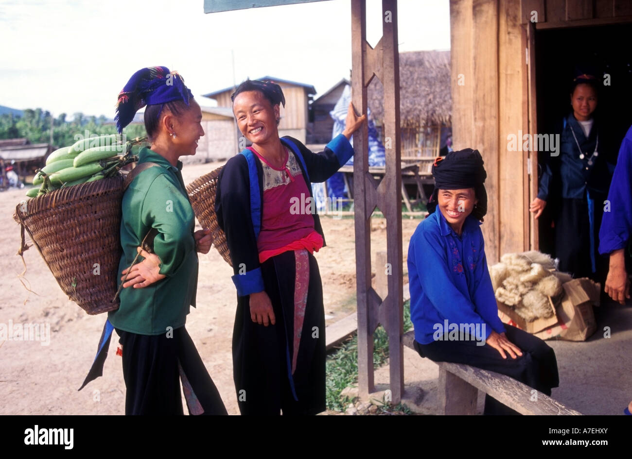 Hmong hill tribe villagers at a local market in Laos Stock Photo - Alamy