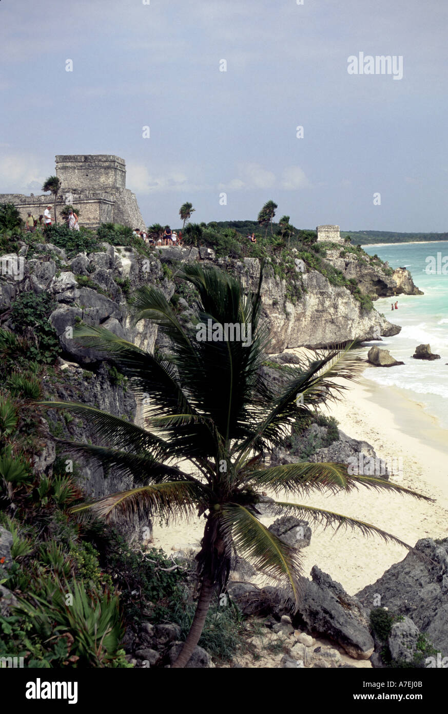 North America, Mexico, Yucatan, El Castillo. Mayan ruins of Tulum Stock ...