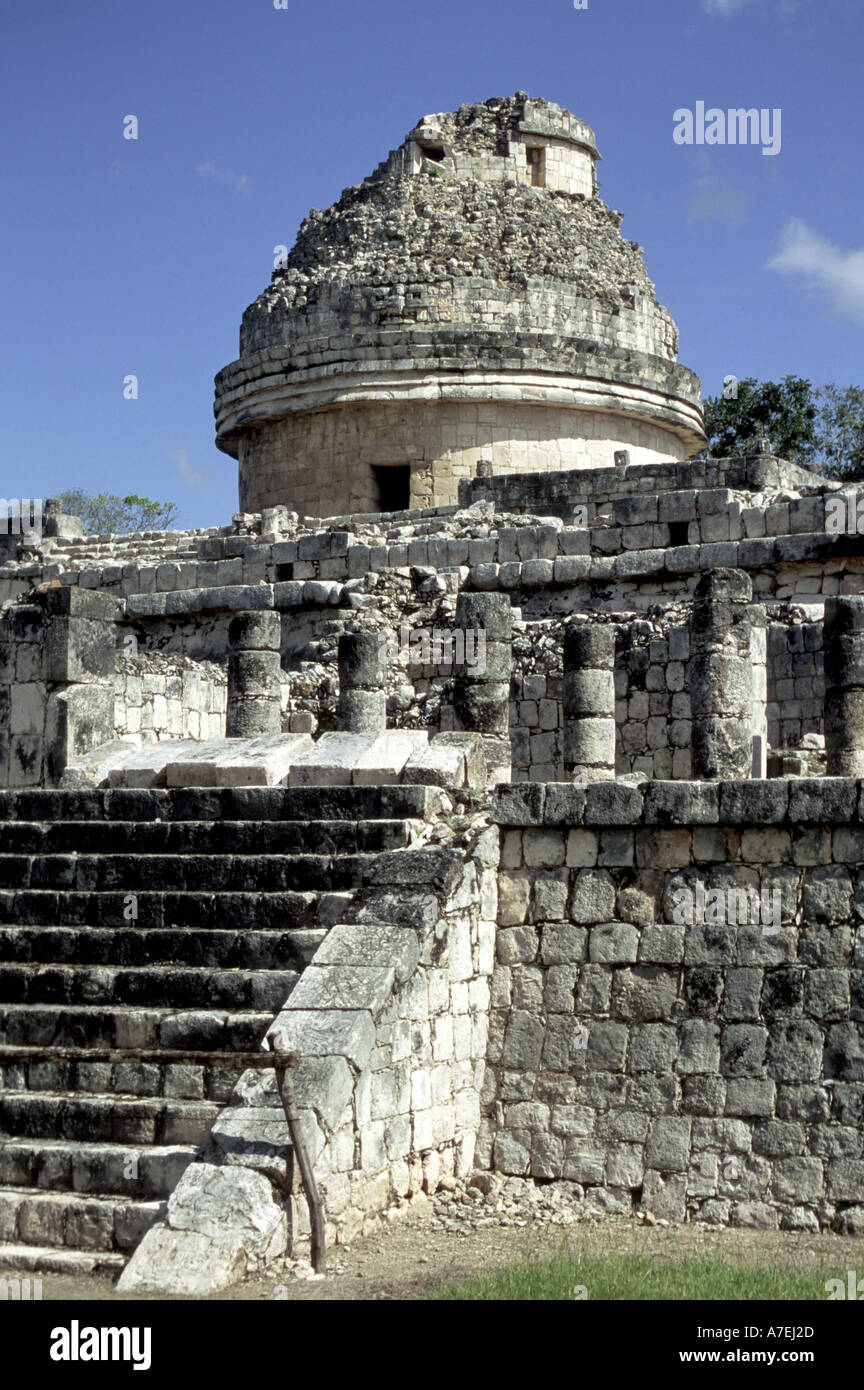 North America, Mexico, Yucatan, Chichen Itza. the observatory Stock ...