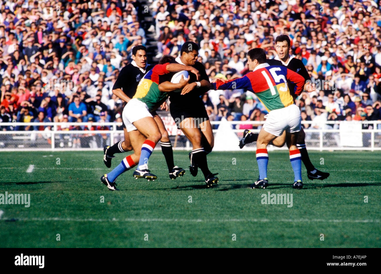 All Blacks playing at Eden Park Auckland New Zealand against an ...