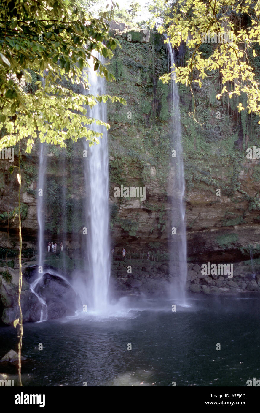 North America, Mexico, highlands of Chiapas. Misol-ha waterfall Stock ...