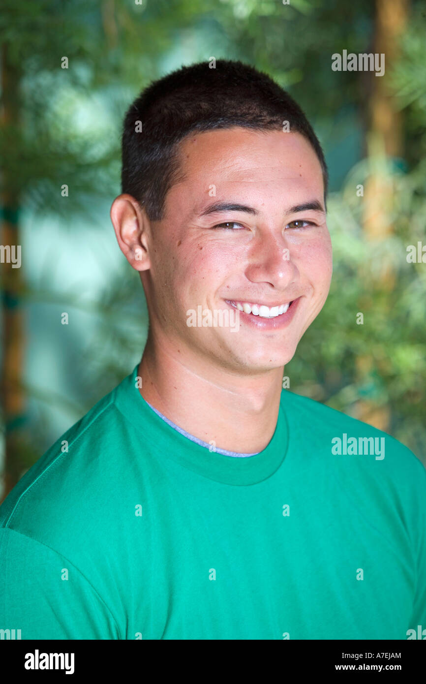 Portrait of young Asian American man outdoors Stock Photo - Alamy