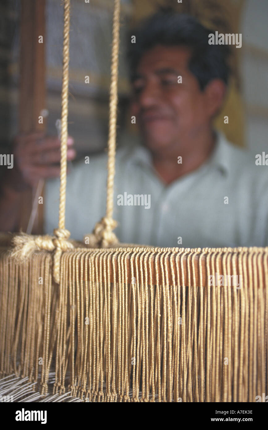 Mexico, Oaxaca, Master weaver credited with complicated designs and the ...