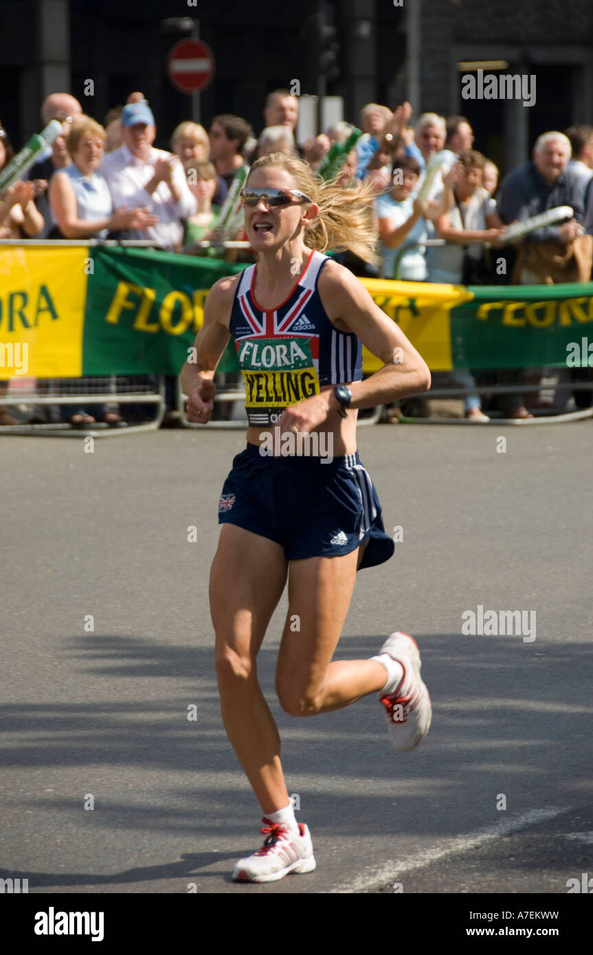 Liz Yelling of Great Britain running at the Flora London Marathon 2007 ...