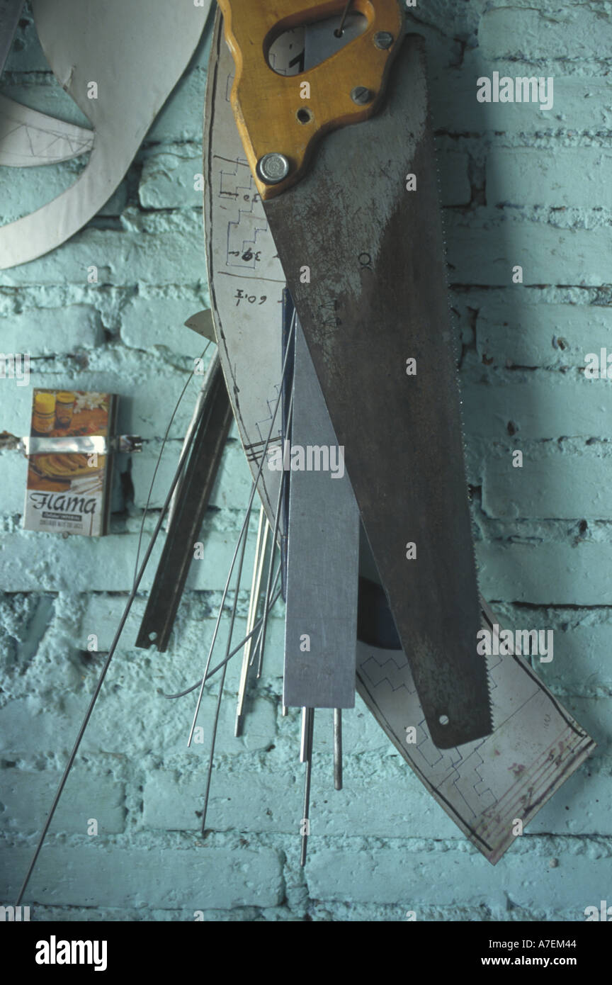 North America, Mexico, Oaxaca Tools of the trade for a local artisan ...