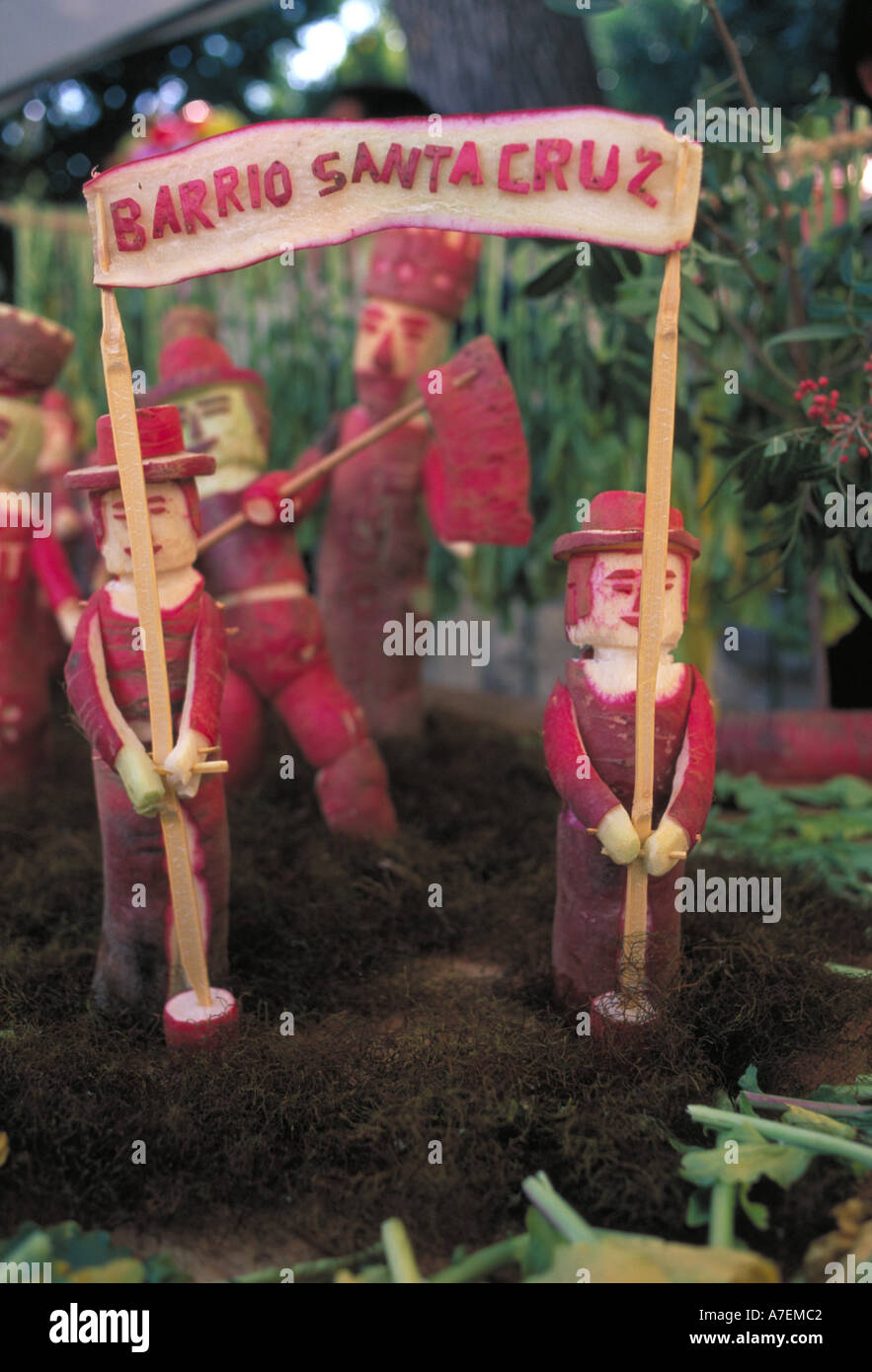 Mexico, Oaxaca, radish-carving competition, Zocalo, at the Noche de los ...