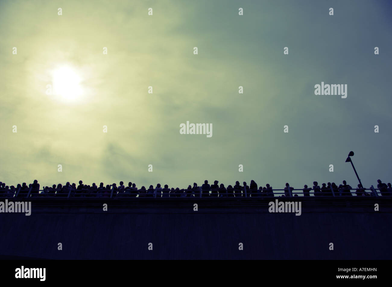 people on a bridge Stock Photo - Alamy