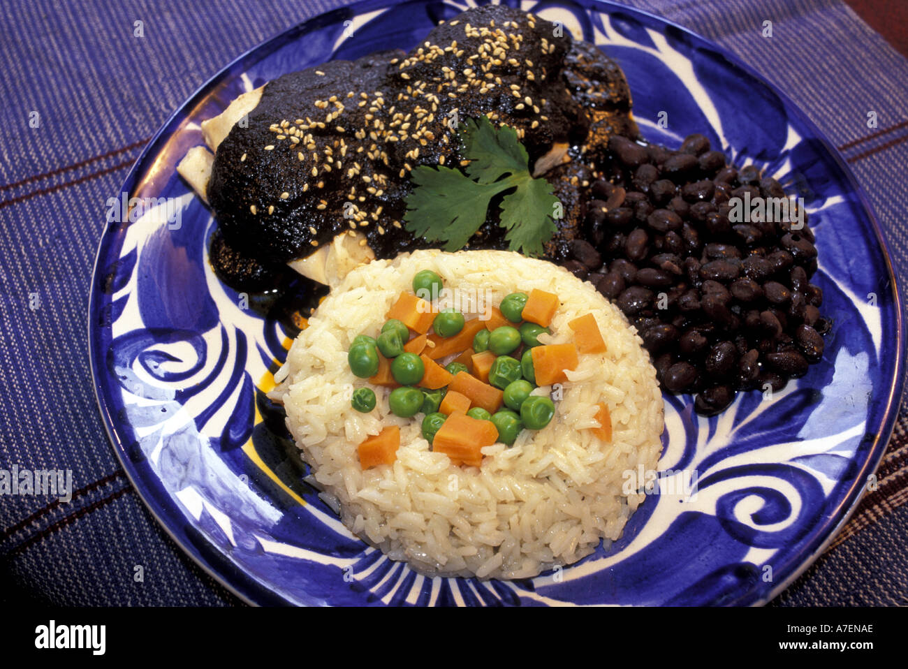 NA, Mexico, Oaxaca. Chicken Mole Negro Stock Photo - Alamy