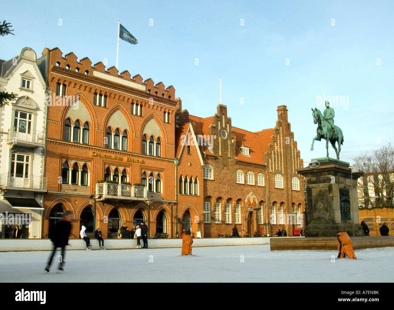 Denmark Esbjerg Ice Skating Rink Old Town Stock Photo - Alamy