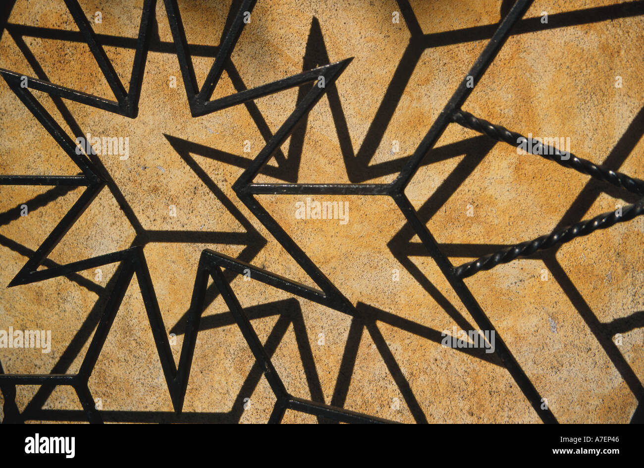 Mexico, Jalisco, Puerto Vallarta. Iron grillwork and shadows Stock ...