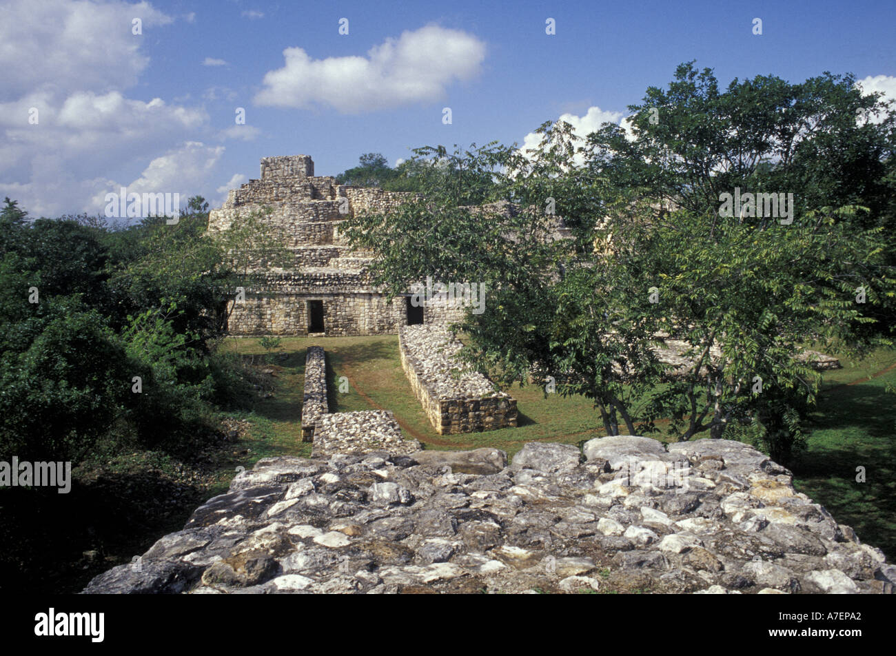 Mexico, Yucatan. Defensive structure in multiple walls and forts; Ek ...