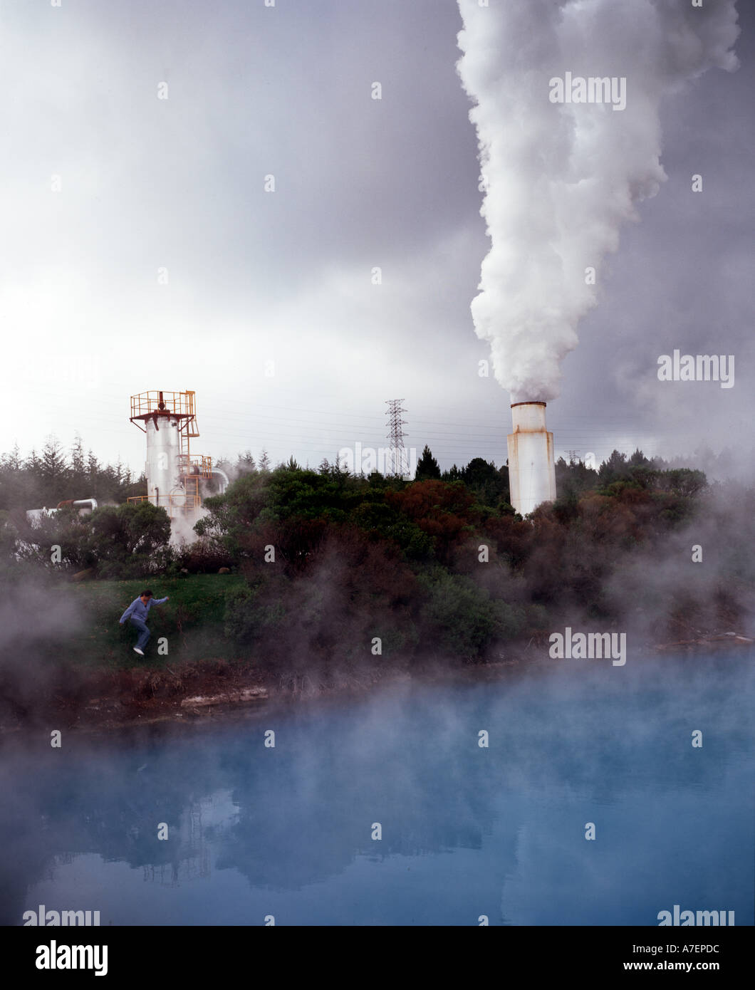 Mexico, Michoacan, Los Azufres, North America. Geothermal energy Stock ...
