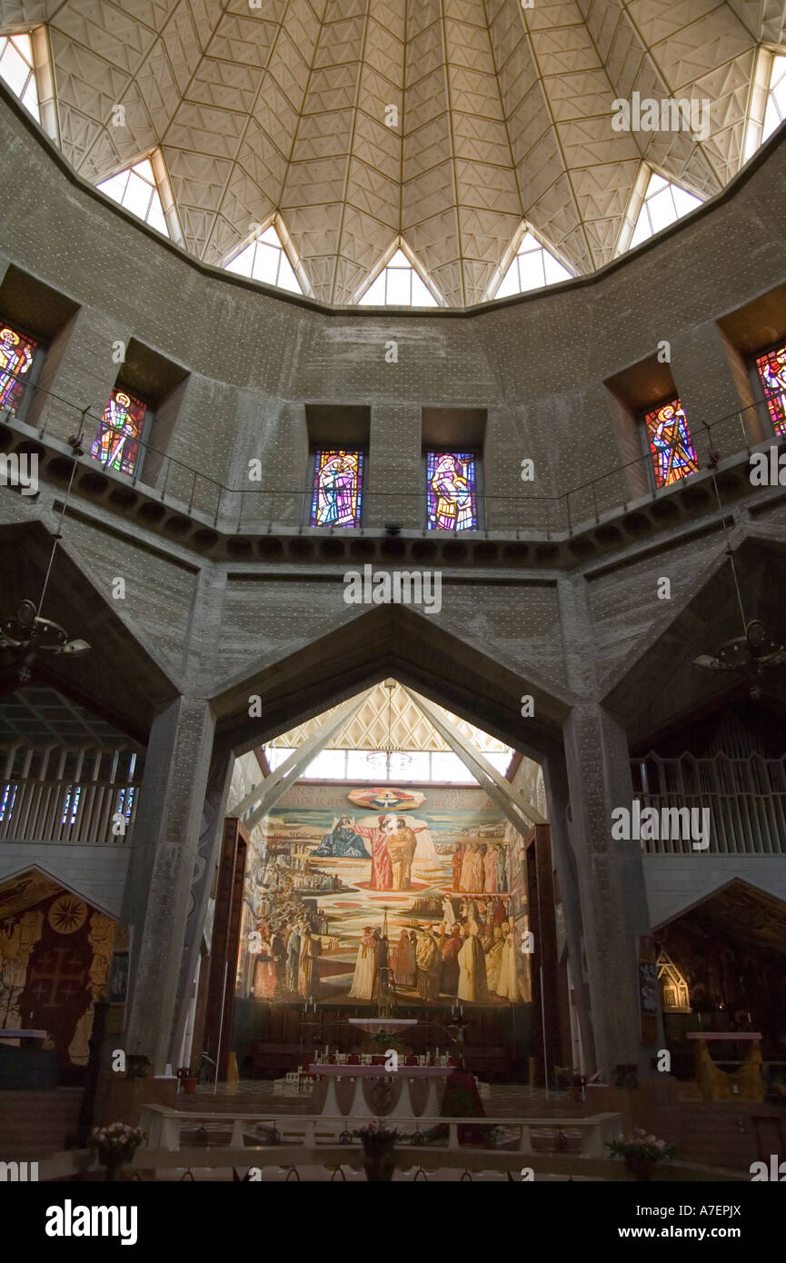 Israel Nazareth Basilica of the Annunciation the altar in the upper ...