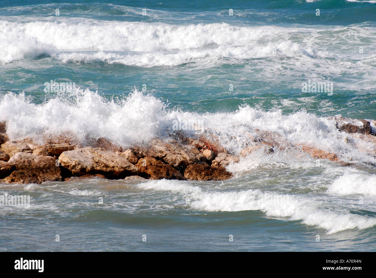 storm Waves breaking on the shore Stock Photo - Alamy