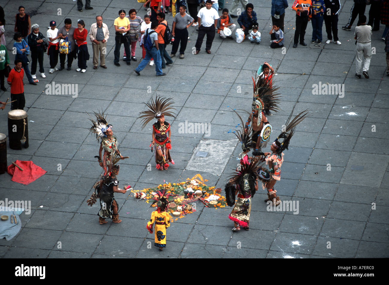 Mexico, North America. Mexican dancers dressed as Aztec Indians dance ...
