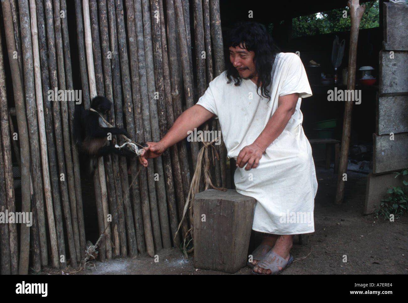 Mexico, Chiapas, Lacanja, Selva Lacandona. The Lacandon Indians are ...