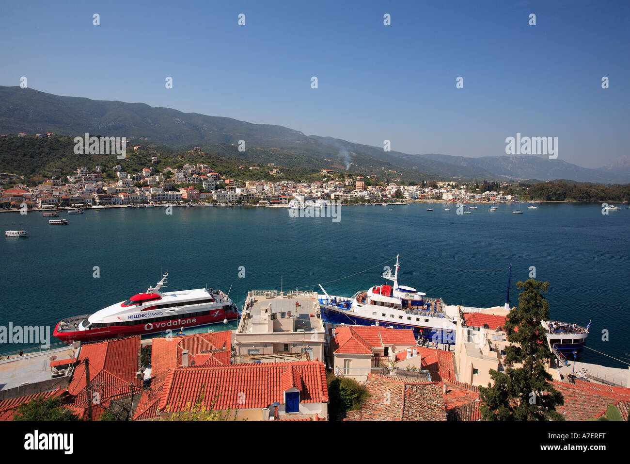 GREECE SARONIC GULF POROS ISLAND A VIEW OF THE PORT Stock Photo - Alamy