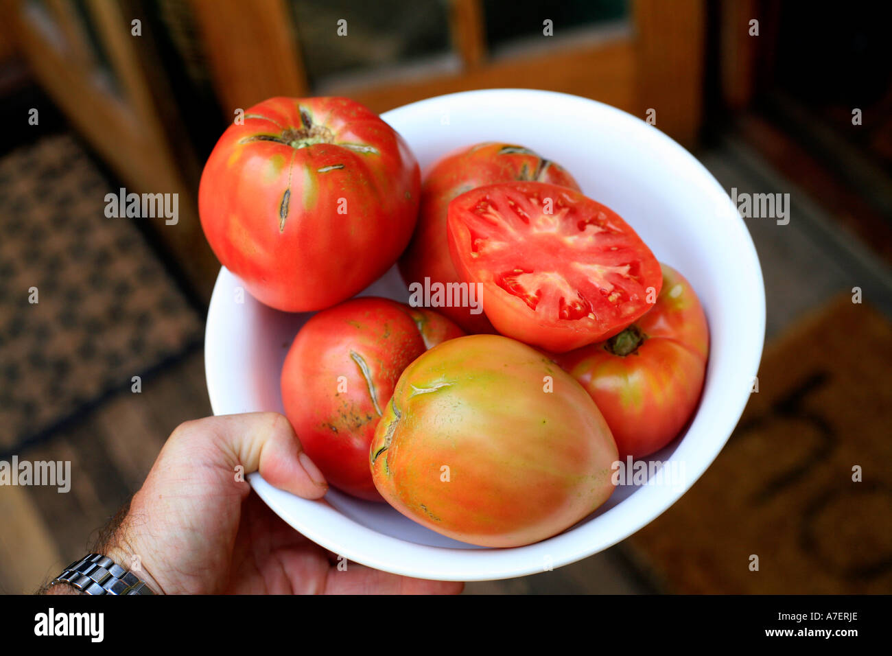 Organic Ox-heart tomatoes Stock Photo - Alamy