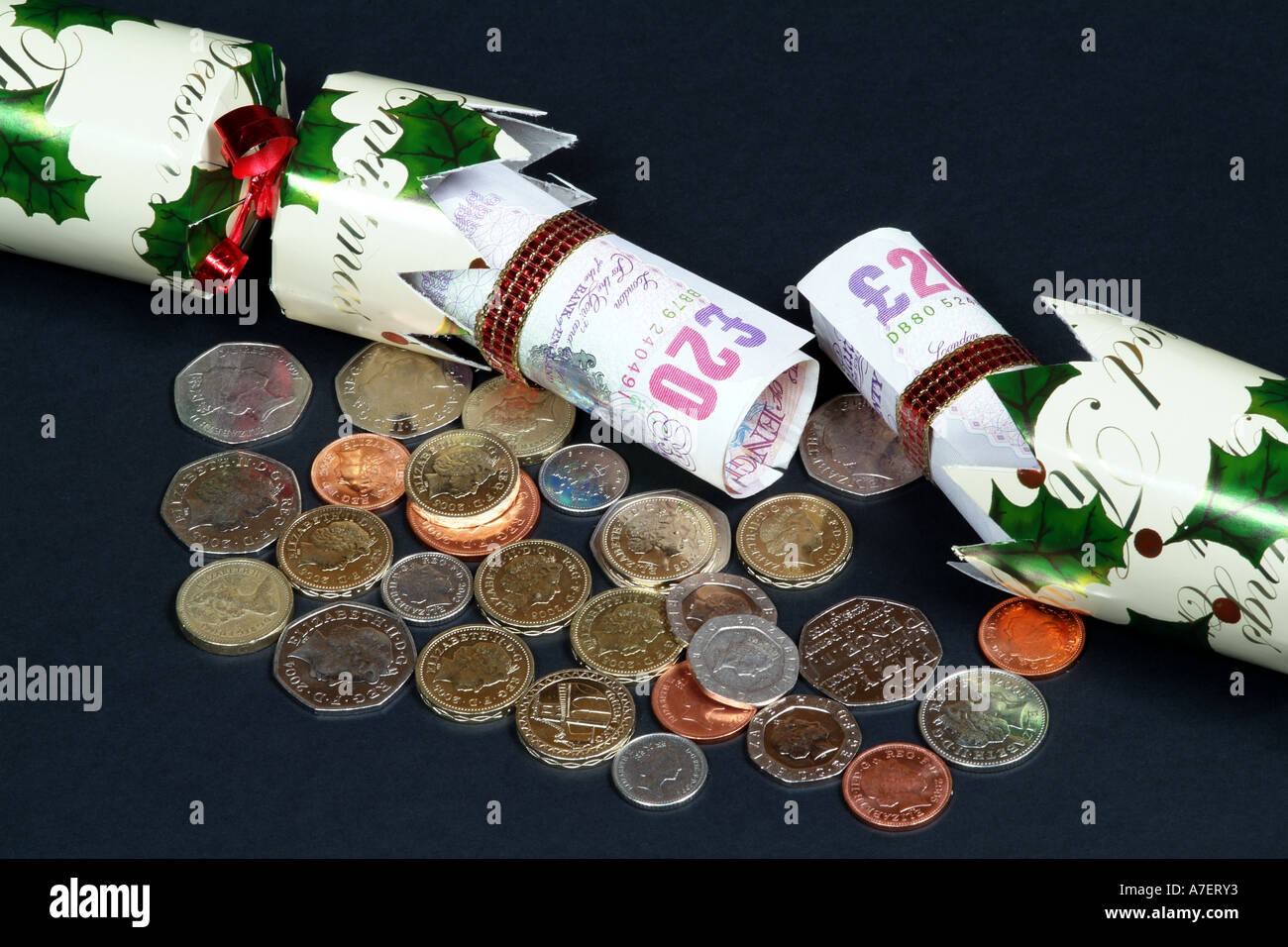 British banknotes and coins Twenty pound notes and coinage of the realm ...