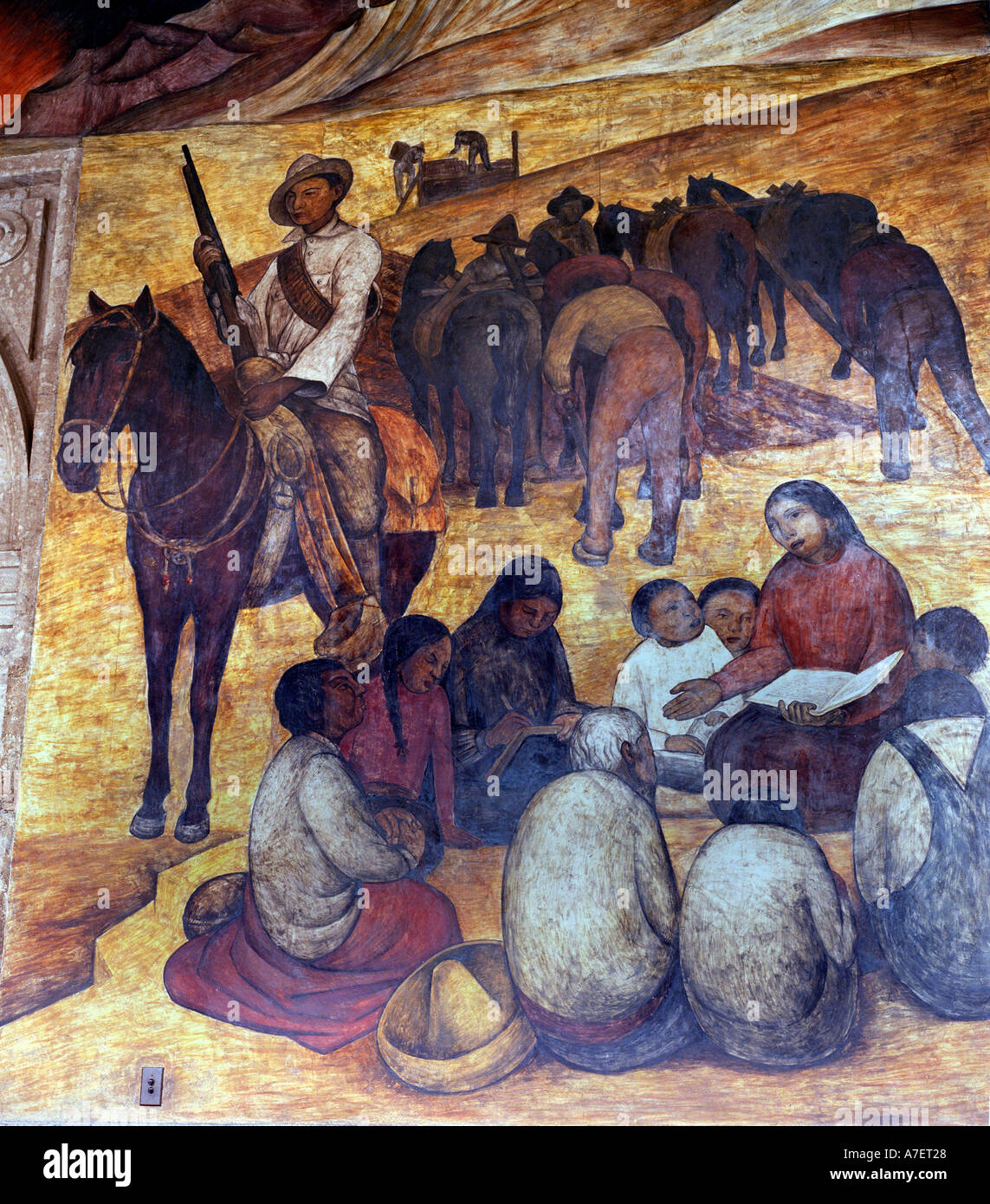 Mexico. Diego Rivera murals in the Secretary of Public Education Stock ...