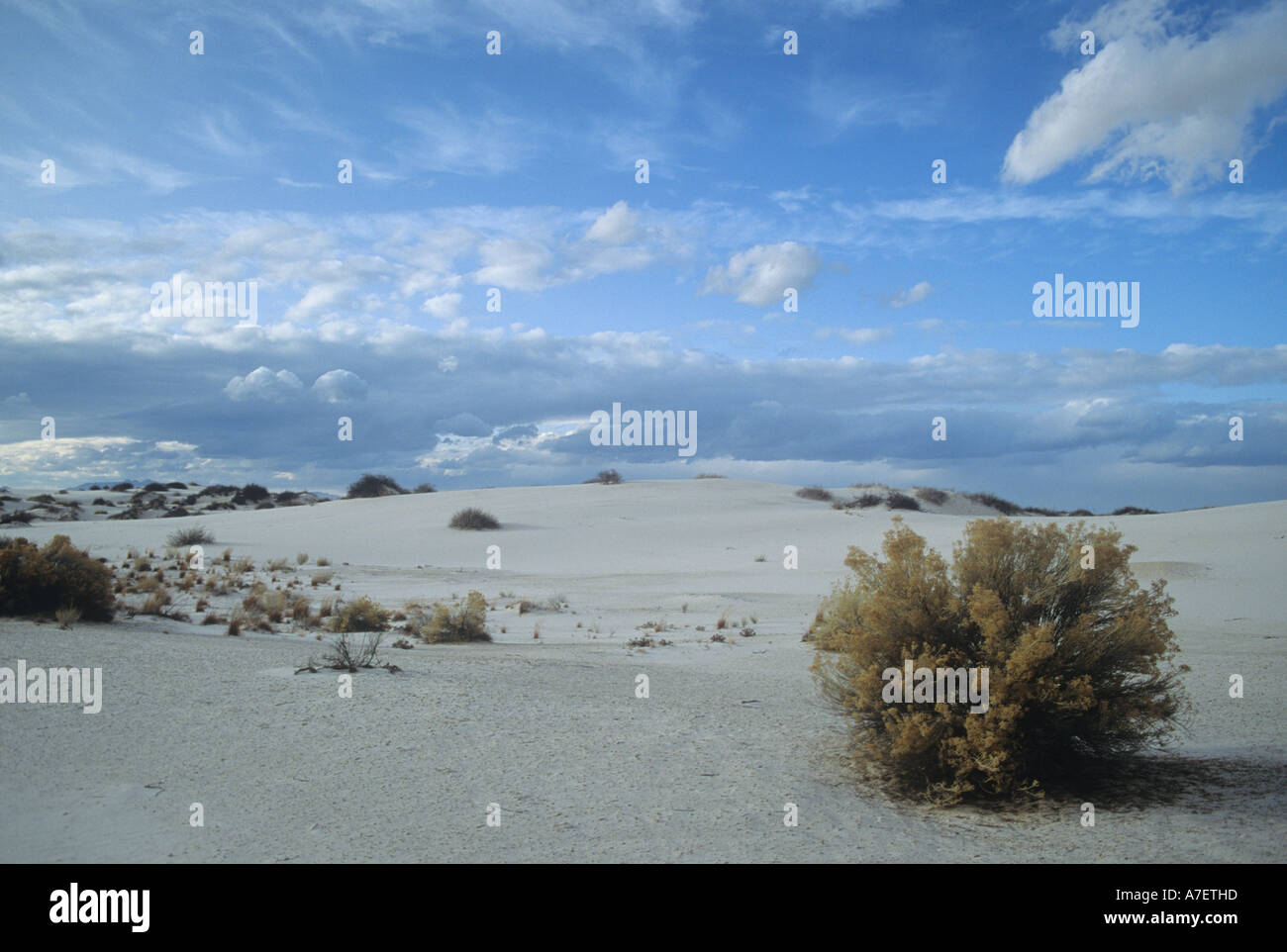 White Sands, Alamagordo, New Mexico, 100 x 40 mile gypsum desert Stock ...