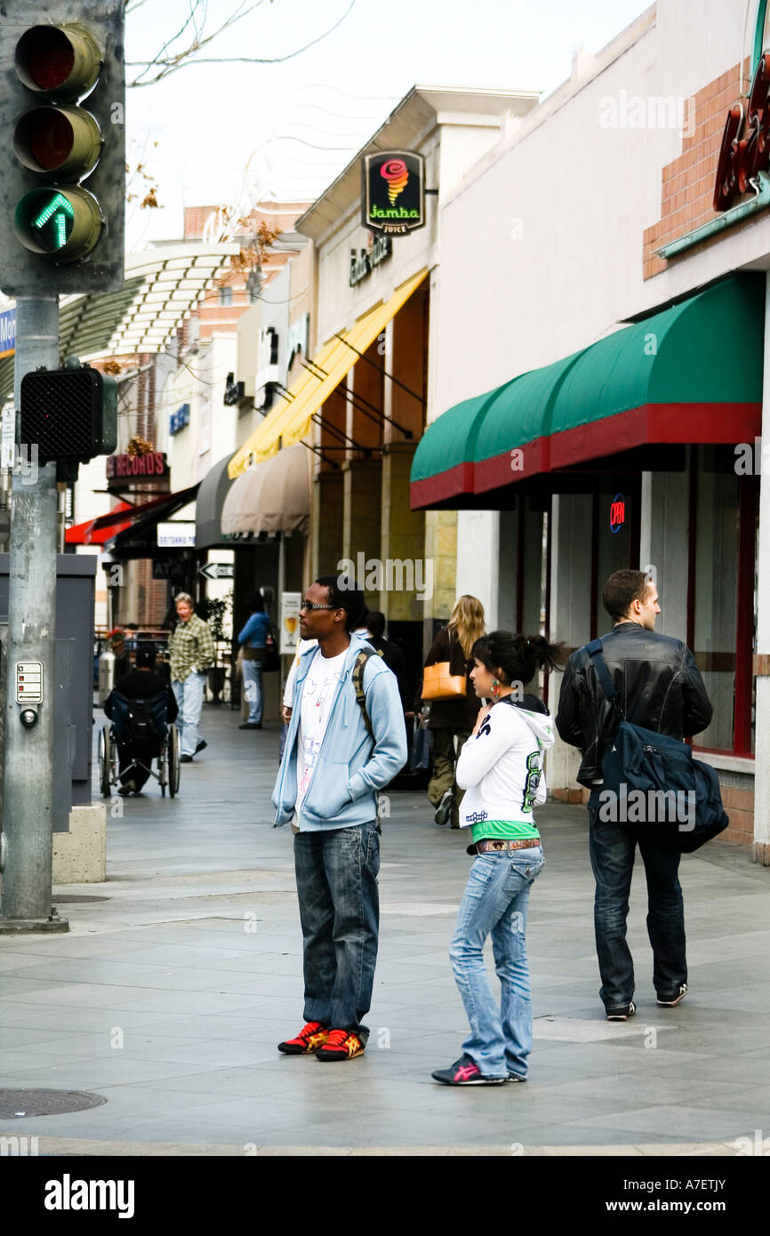 People shopping on the third street promenade, Santa Monica, CA Stock ...