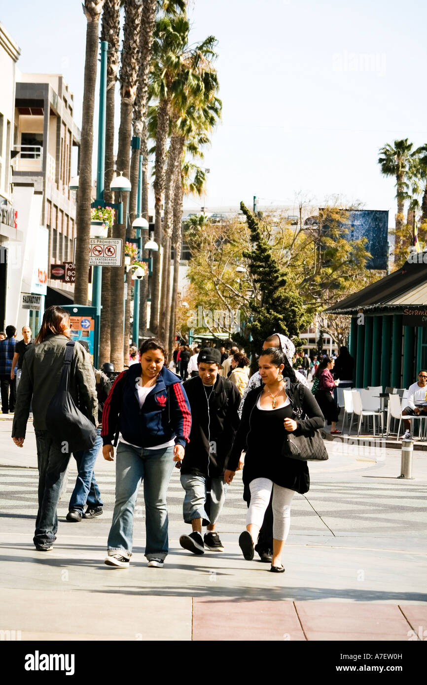 People shopping on the third street promenade, Santa Monica, CA Stock ...