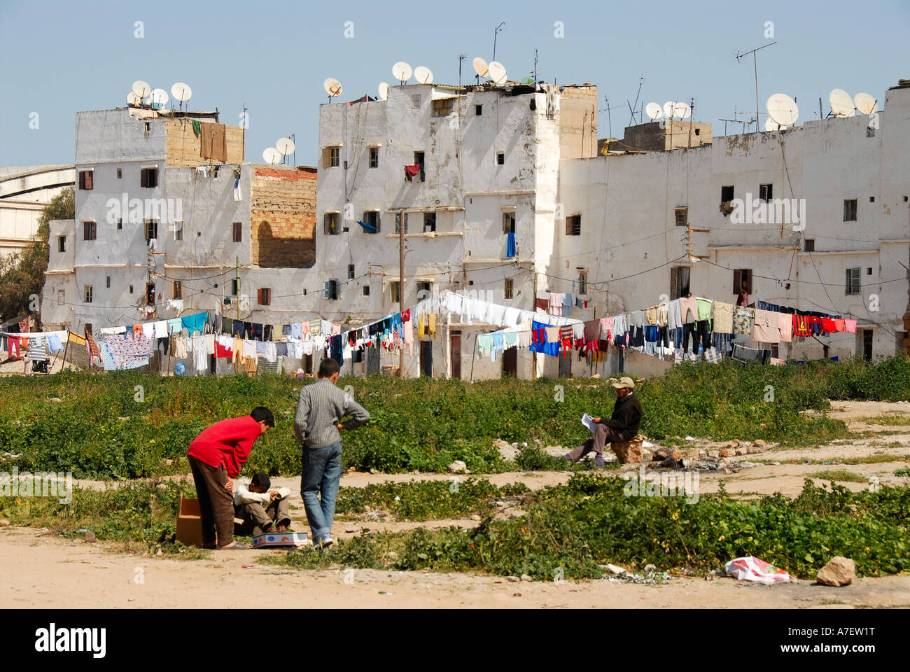 Playing children in a slum Casablanca Morocco Stock Photo - Alamy