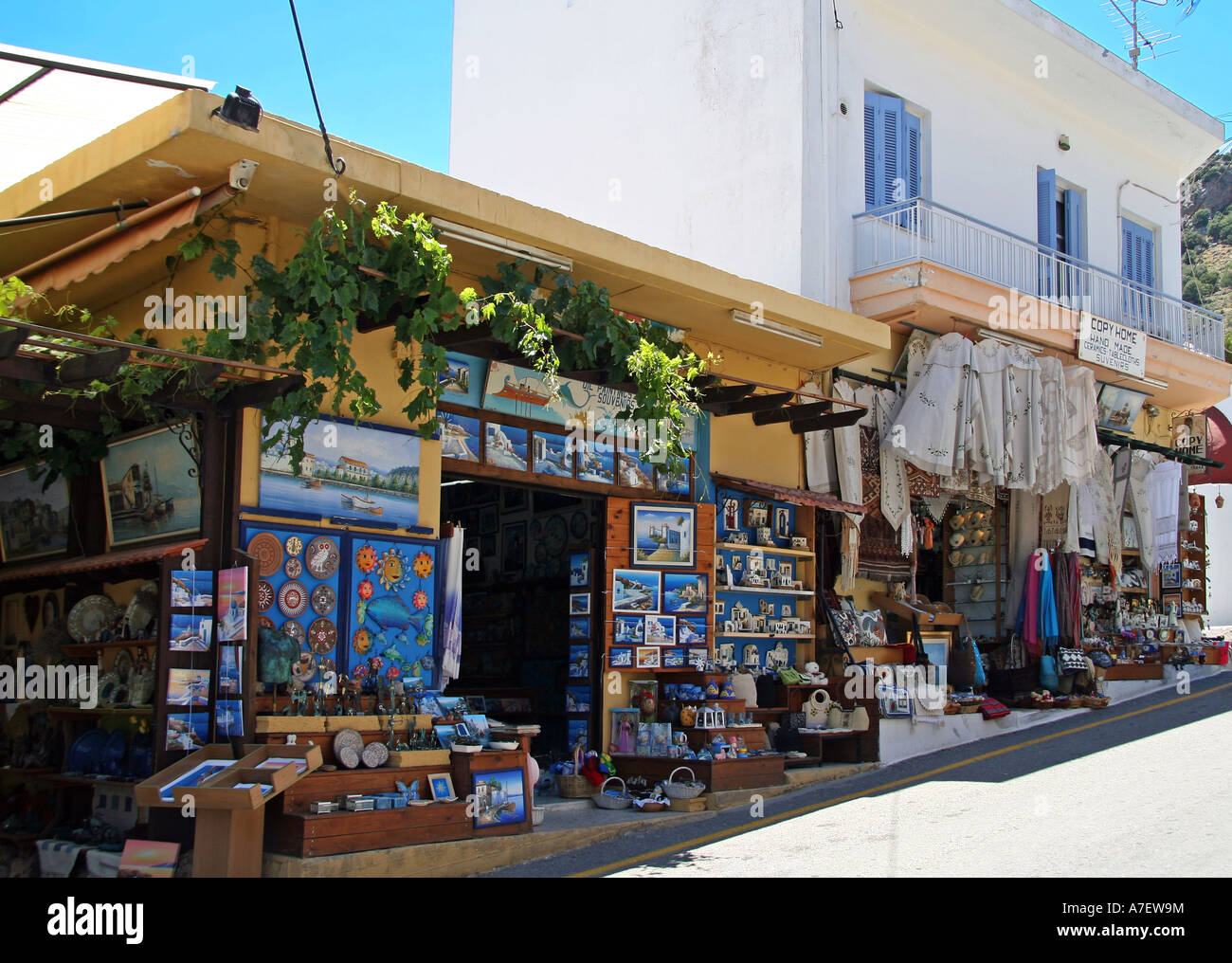 Souvenir shop, Kritsa, Crete, Greece Stock Photo - Alamy