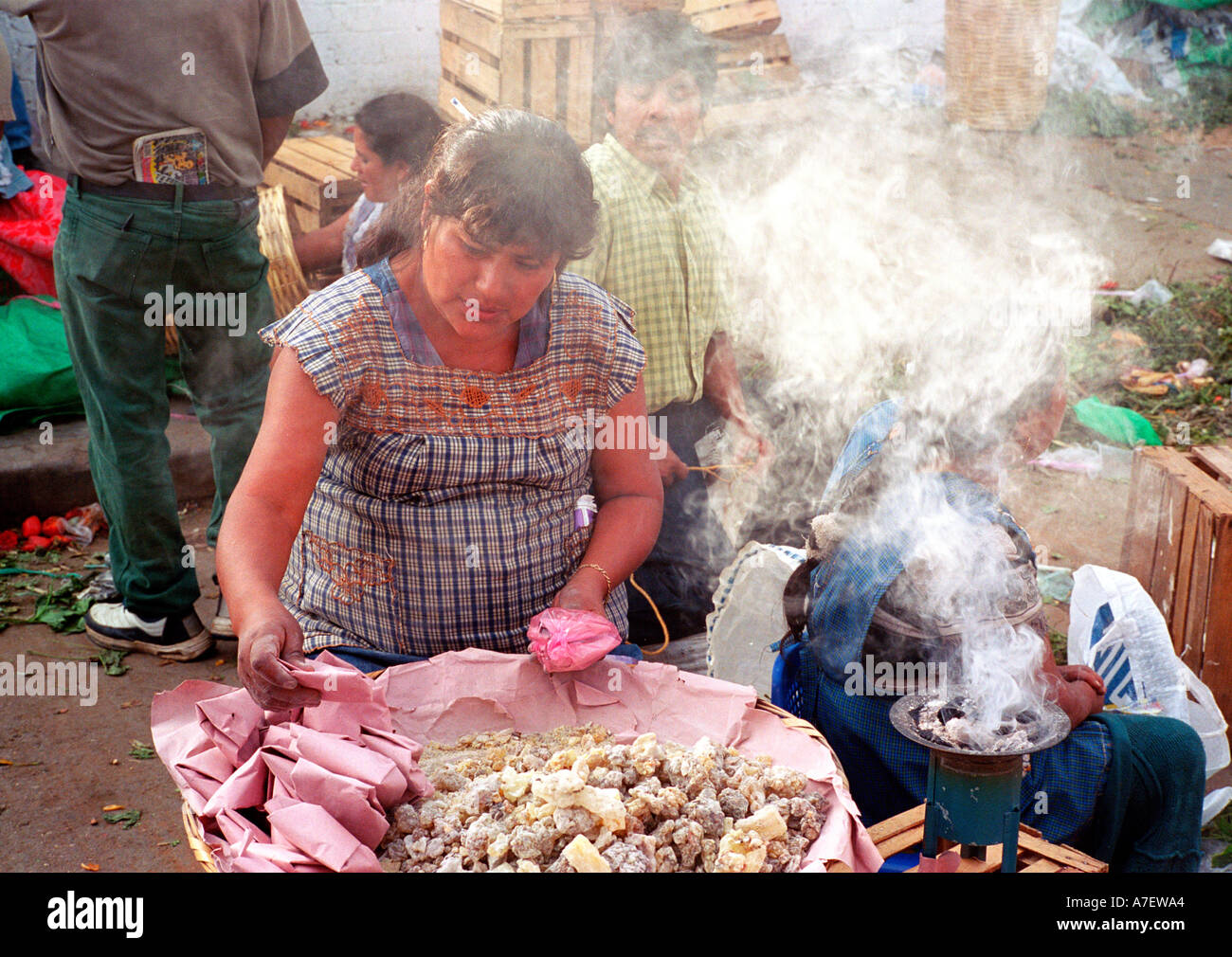 Mexico, Oaxaca, A woman sells copal incense in Oaxaca's outdoor market Stock Photo - Alamy