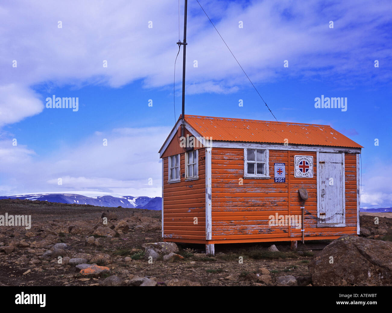Emergency hut at the highland route Kaldidalur, Iceland Stock Photo - Alamy