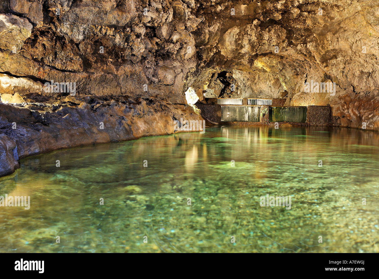 Also water is running through the lava cave , Sao Vicente, Madeira ...