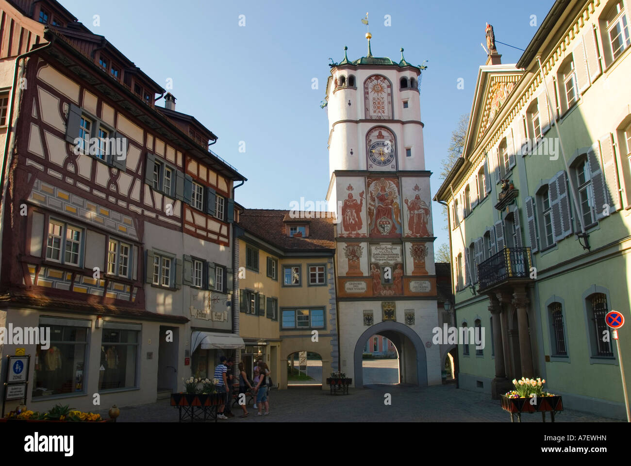 Frauentor in the Old town of Wangen, Allgaeu, Baden-Wuerttemberg ...