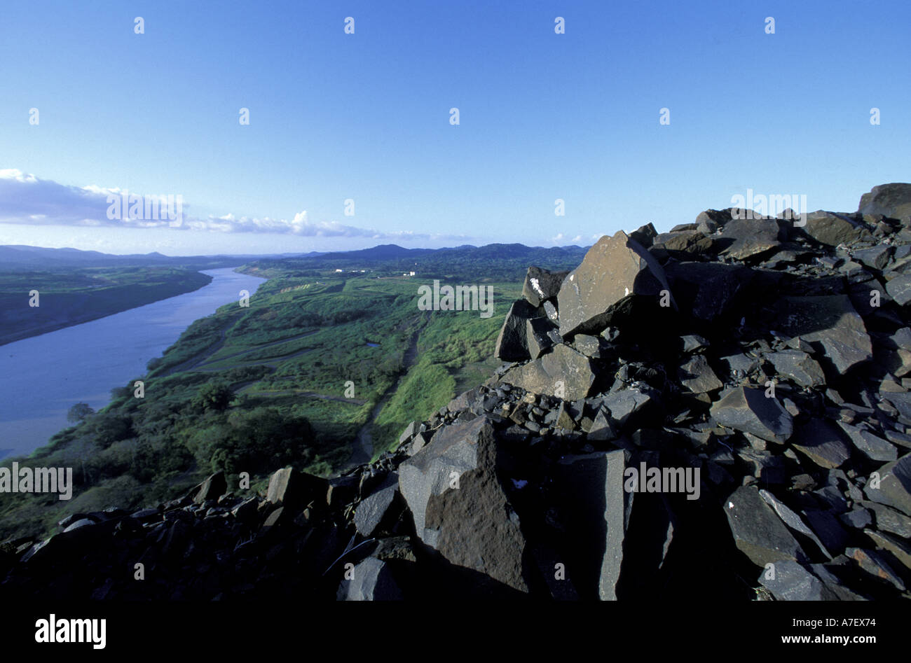 Central America, Panama, Panama Canal, Culebra Cut, looking east Stock ...