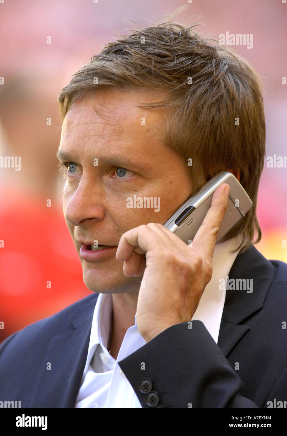 Horst HELDT manager VfB Stuttgart Germany telephoning Stock Photo - Alamy