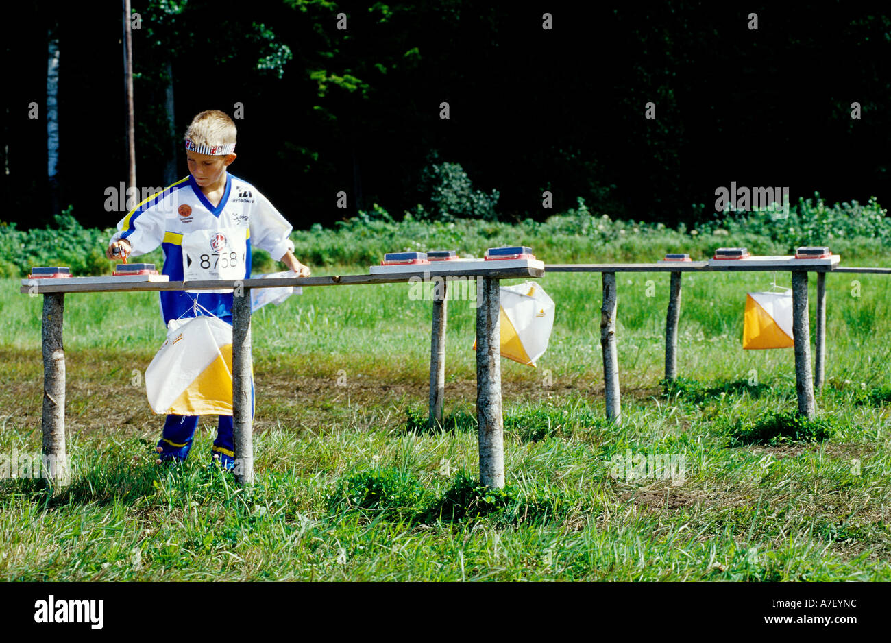 Child at control point Stock Photo - Alamy