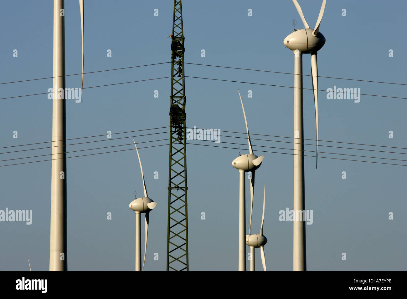 Wind energy, wind turbines, alternative energy production Stock Photo ...